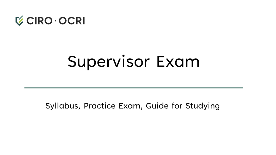 Exam Hub | Canadian Investment Regulatory Organization
